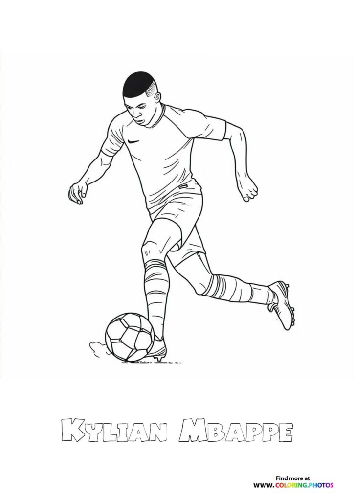 Kylian Mbappe - Coloring Pages for kids | Print or download for free
