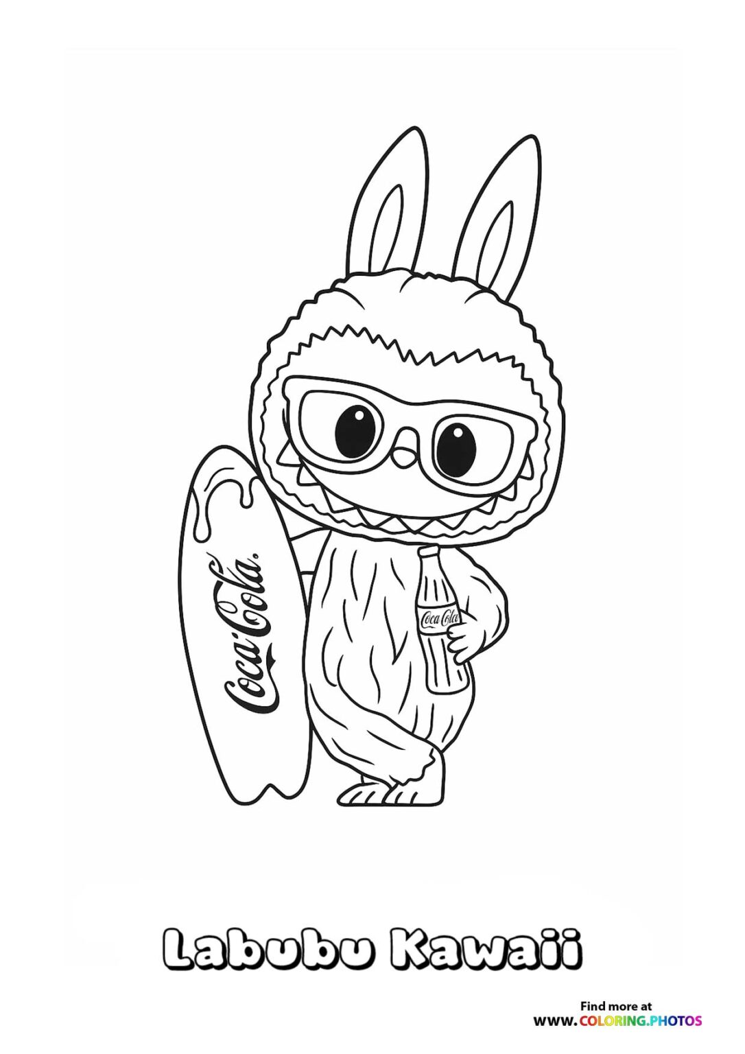 Labubu Kawaii Coca Cola - Coloring Pages for kids
