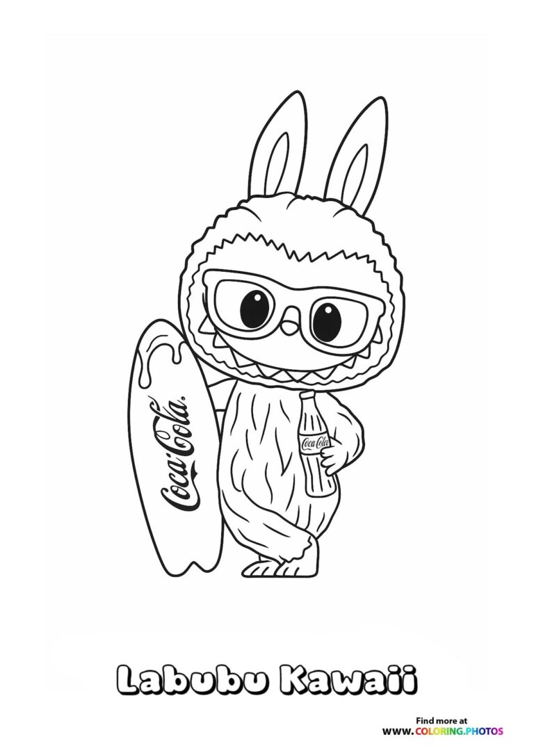 Labubu Kawaii Coca Cola - Coloring Pages for kids