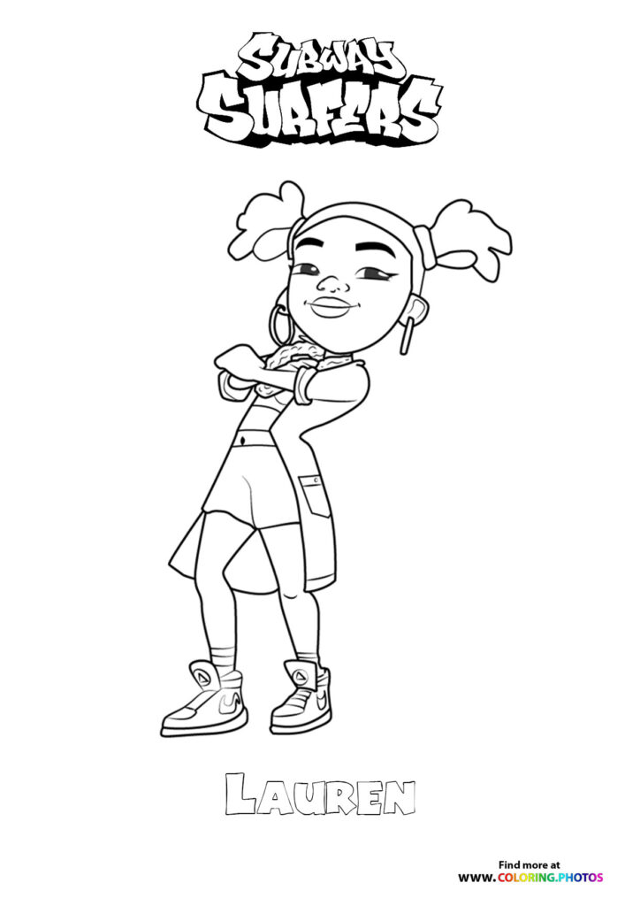 Jake surfing from Subway Surfers - Coloring Pages for kids