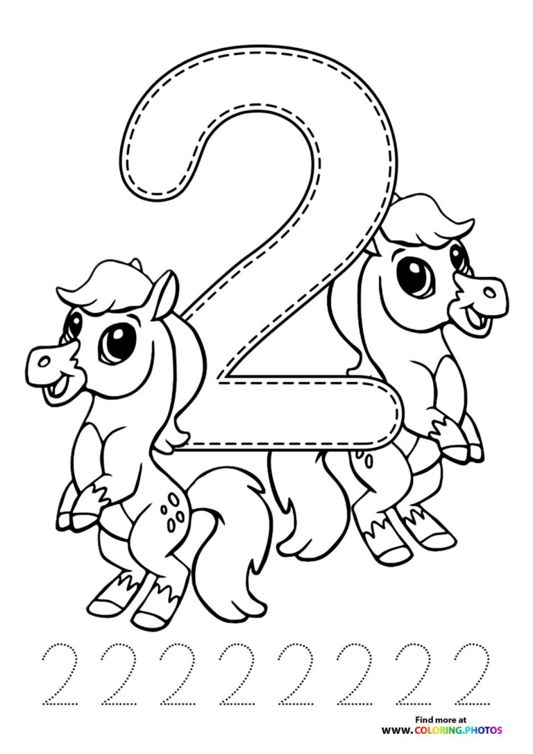 Animal themed numbers coloring pages | Free and easy print or download