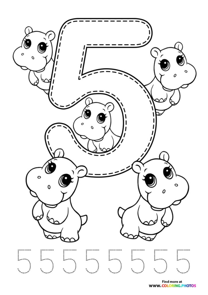 Animal themed numbers coloring pages | Free and easy print or download
