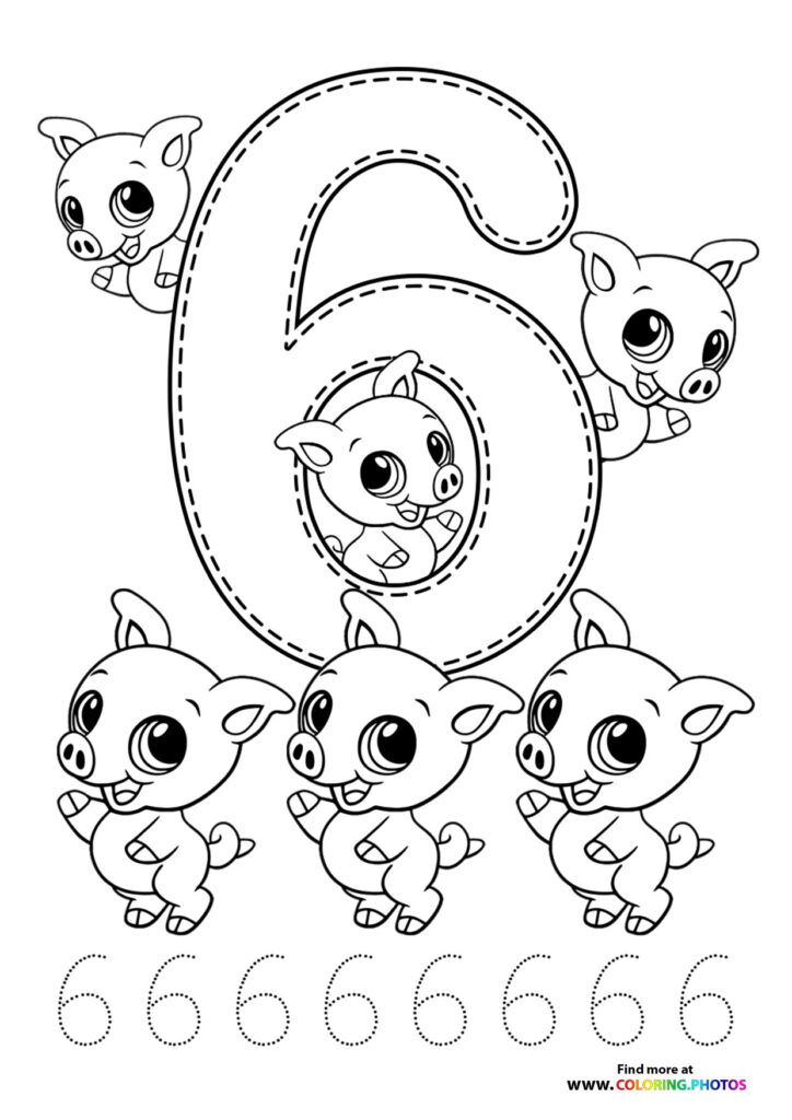 Animal themed numbers coloring pages | Free and easy print or download
