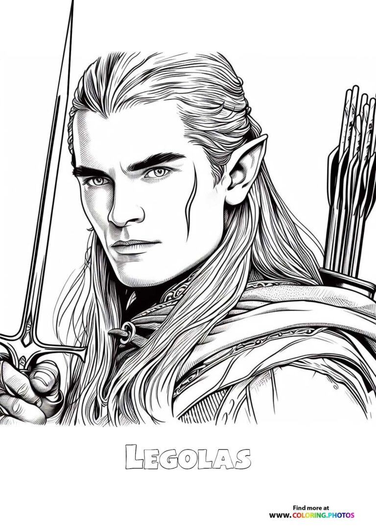 Legolas portrait - Coloring Pages for kids