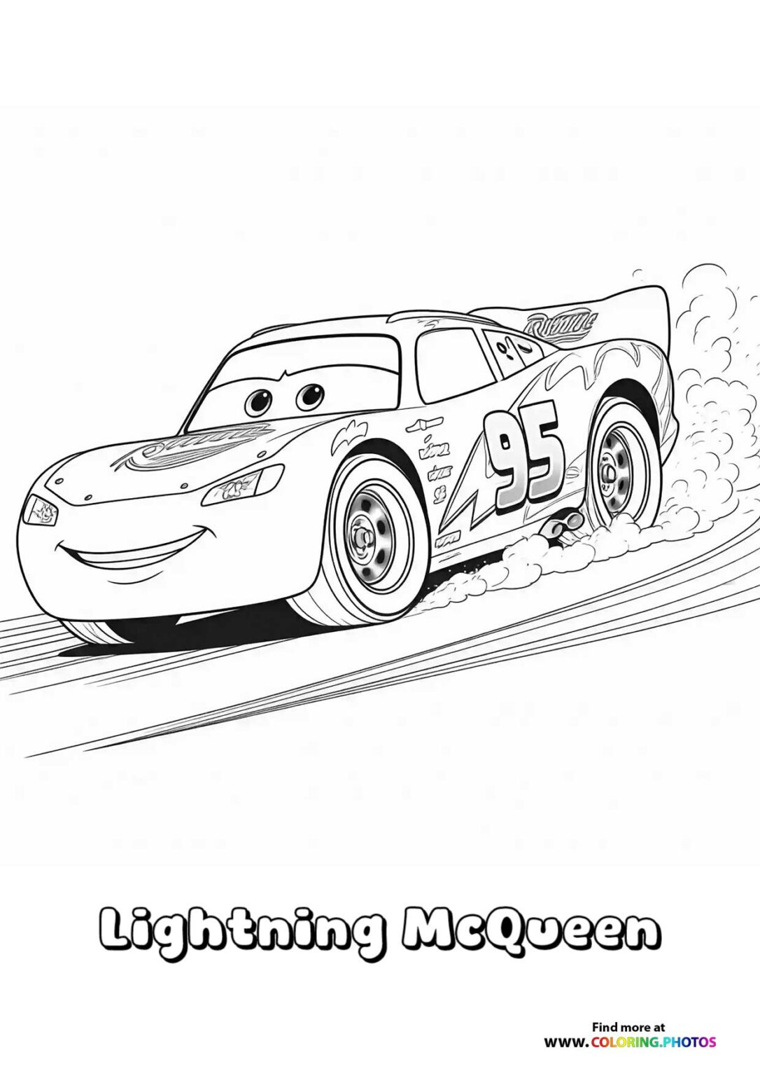 Lightning McQueen riding - Coloring Pages for kids
