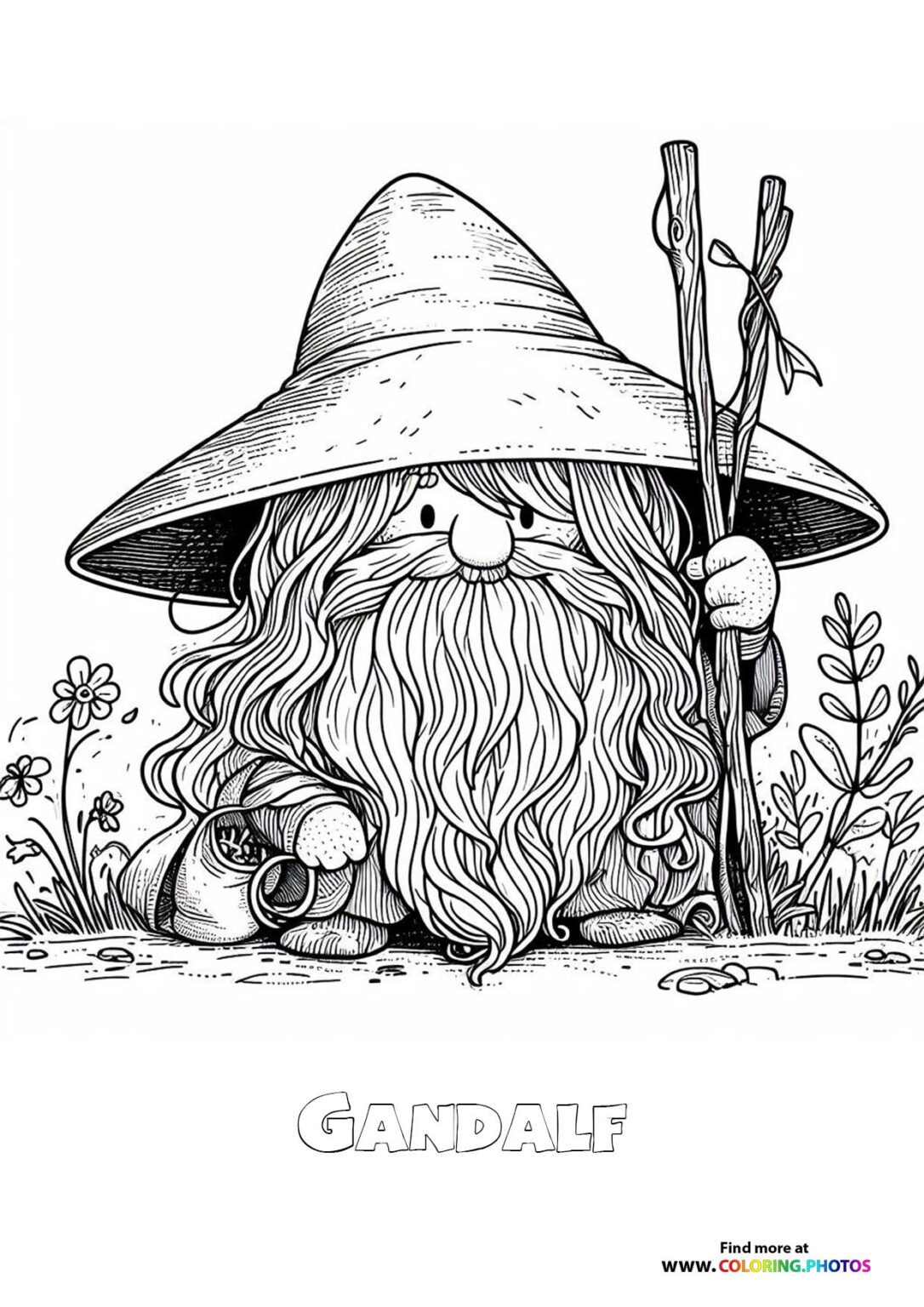 Little Gandalf - Coloring Pages for kids