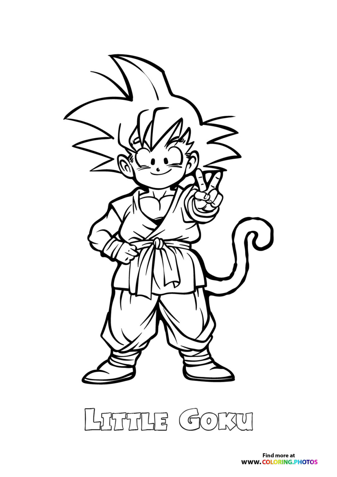 Little Goku Dragon Ball Z - Coloring Pages for kids