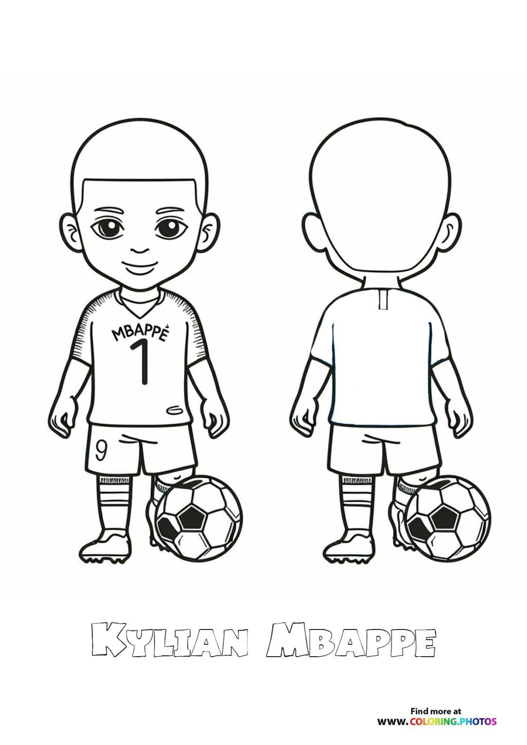 Kylian Mbappe - Coloring Pages for kids | Print or download for free