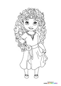 Little Merida Disney princess - Coloring Pages for kids