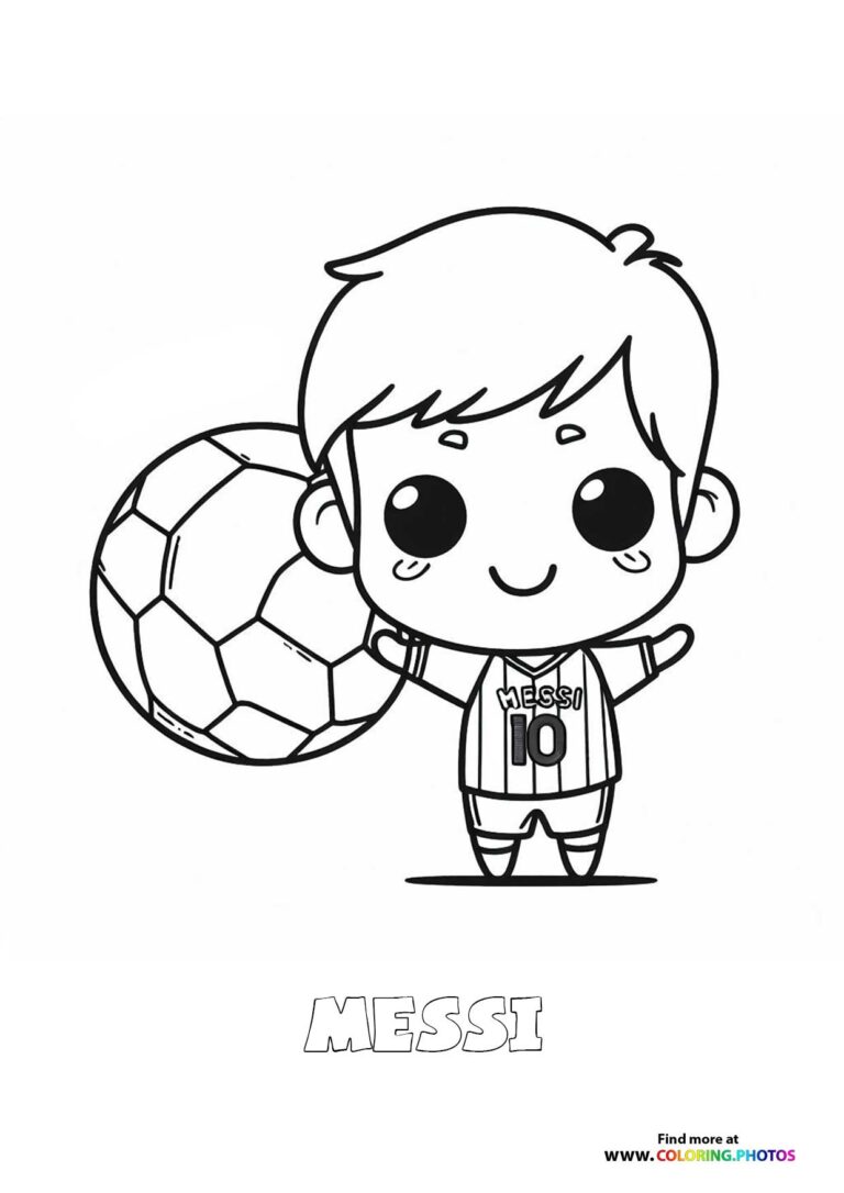 Lionel Messi - Coloring Pages for kids | Free print or download