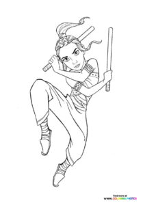 Little Raya Disney princess - Coloring Pages for kids