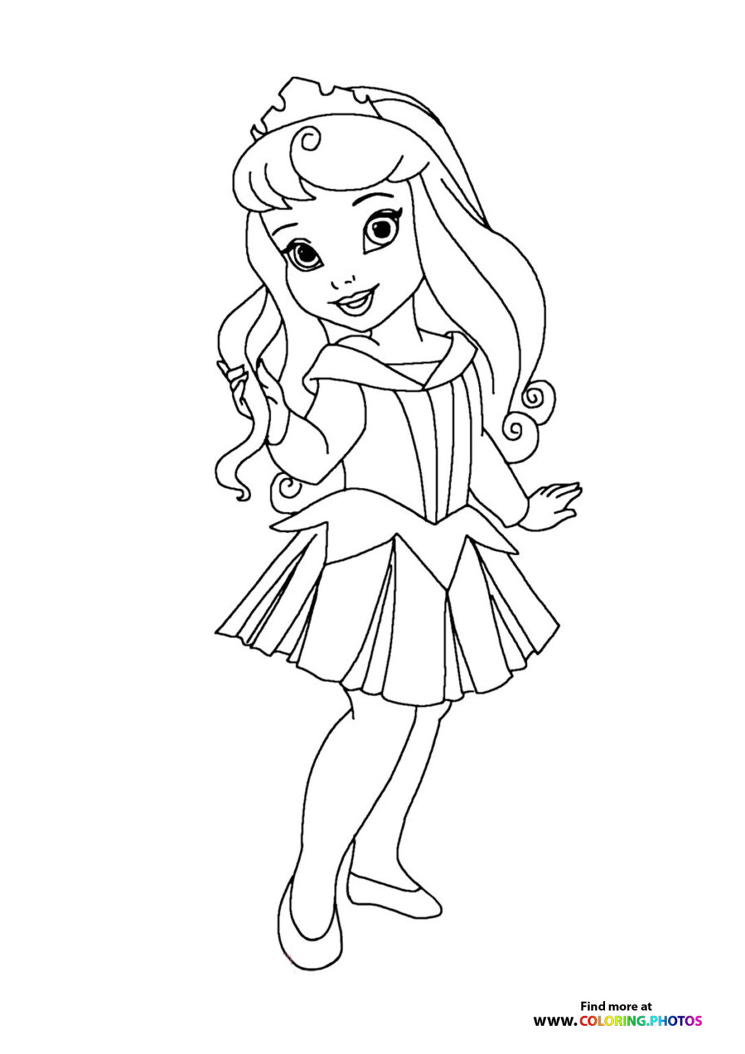 Little Sleeping Beauty Aurora Disney princess - Coloring Pages for kids