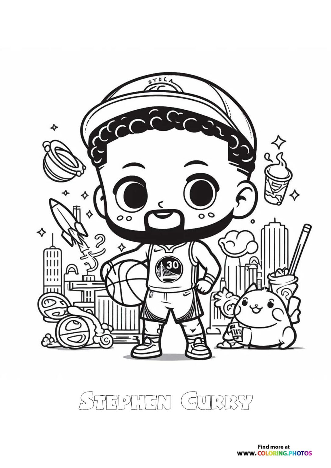 Stephen Curry - Coloring Pages for kids | Free print or download