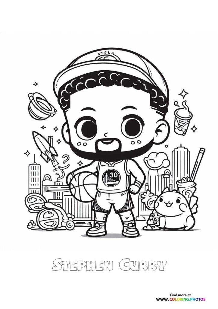 Stephen Curry - Coloring Pages for kids | Free print or download