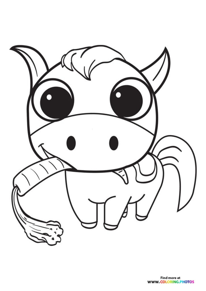 Horse playing with duck - Coloring Pages for kids