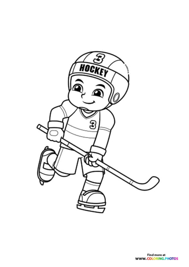 Little ice hockey player - Coloring Pages for kids