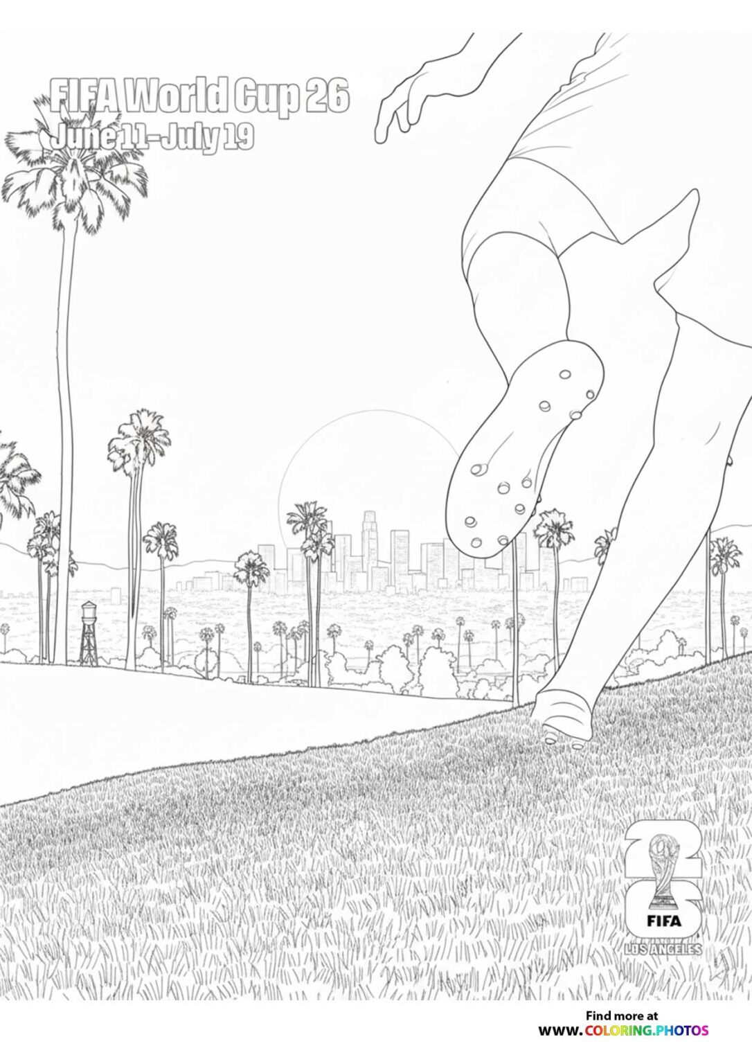 Los Angeles FIFA 2026 - Coloring Pages for kids