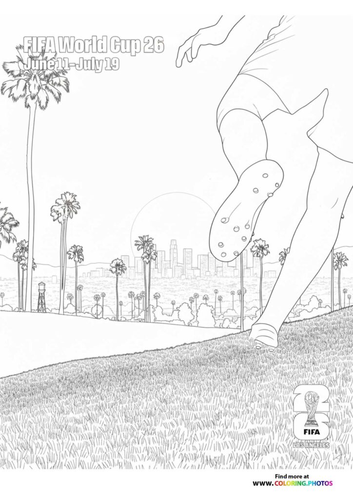 Los Angeles FIFA 2026 - Coloring Pages for kids