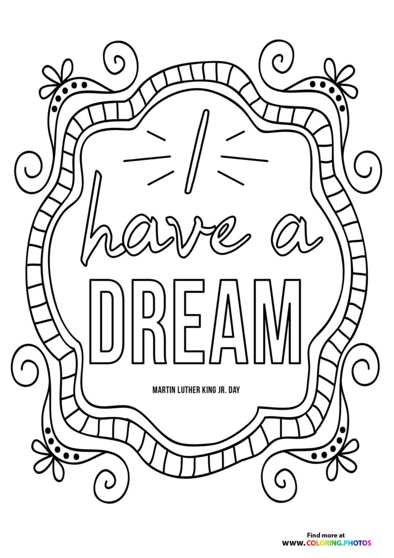 Martin Luther King Day - Coloring Pages for kids | Free print or download