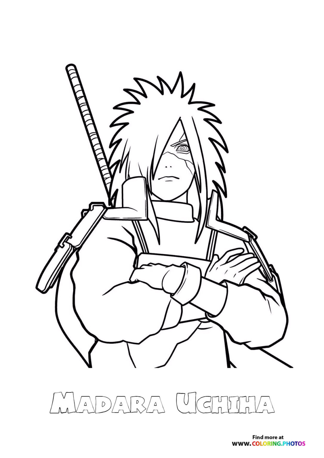 Madara Uchiha from Naruto - Coloring Pages for kids