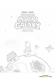 Mario Galaxy Movie Poster Coloring Pages For Kids
