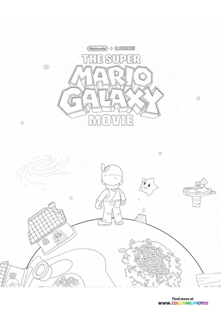 Mario Galaxy Movie poster - Coloring Pages for kids