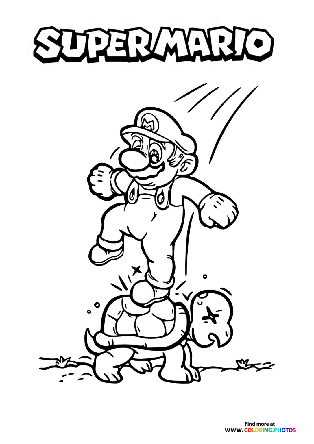 Mario jumping - Coloring Pages for kids