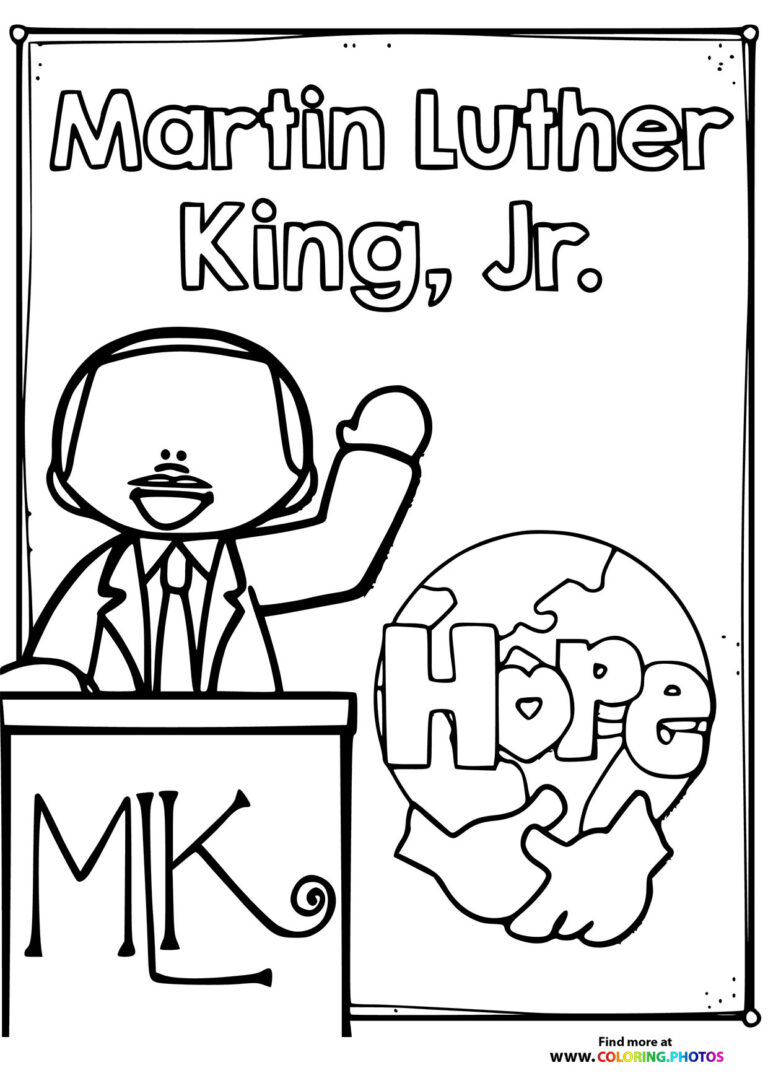 Martin Luther King Day - Coloring Pages for kids | Free print or download