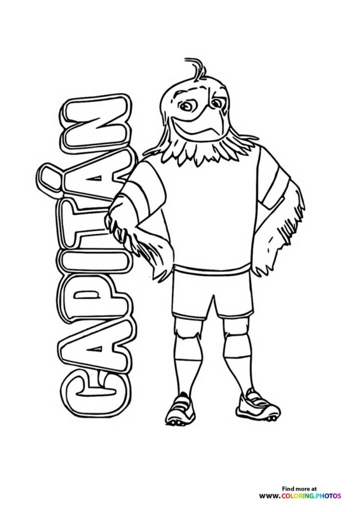 Mascot Capitan Conmebol Copa America USA 2024 - Coloring Pages for kids