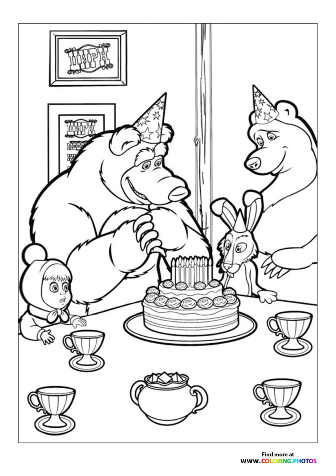 Masha and the Bear - Coloring Pages for kids | Free and easy print