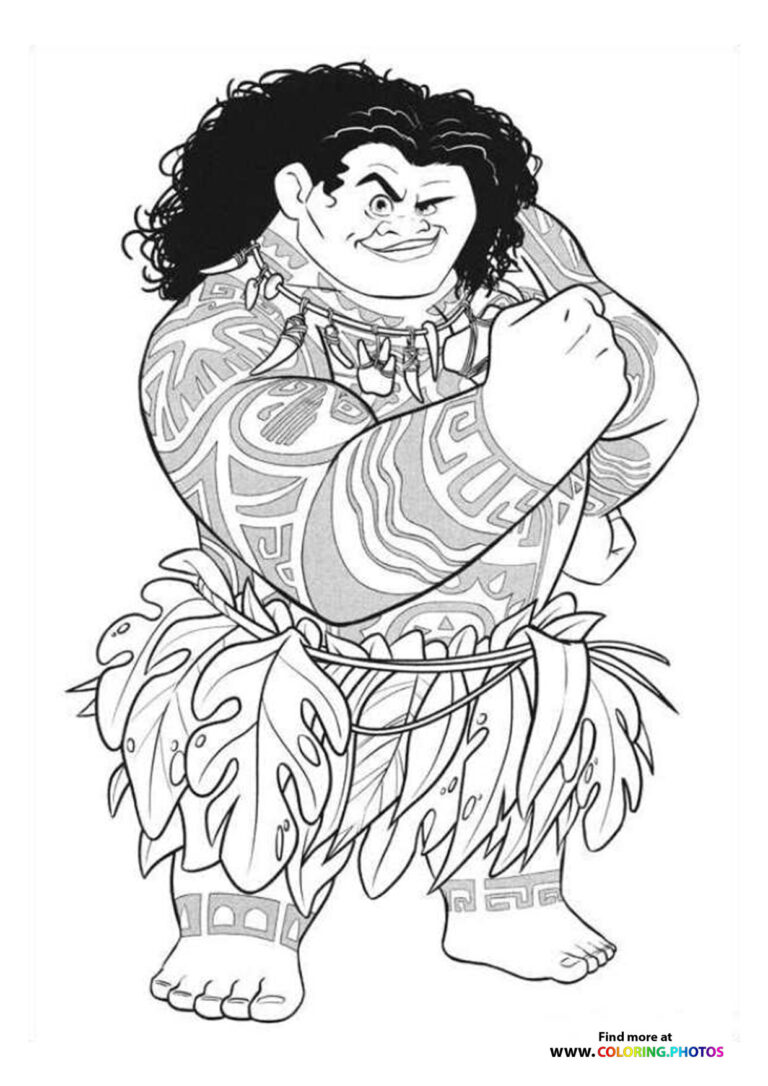 Maui from Moana - Coloring Pages for kids