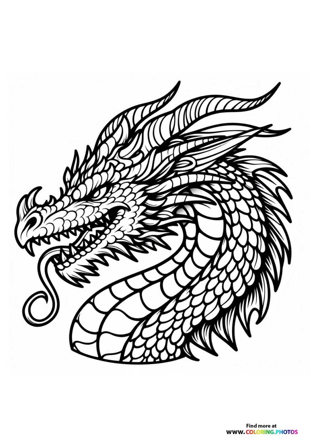 Mean Dragon - Coloring Pages for kids