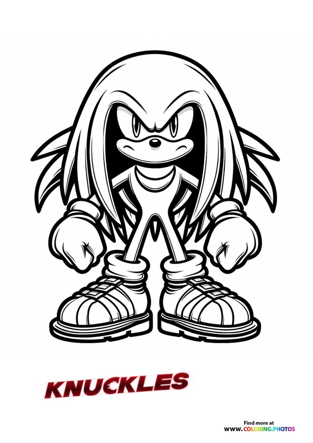 Knuckles Paramount Series - Coloring Pages for kids - Free printables
