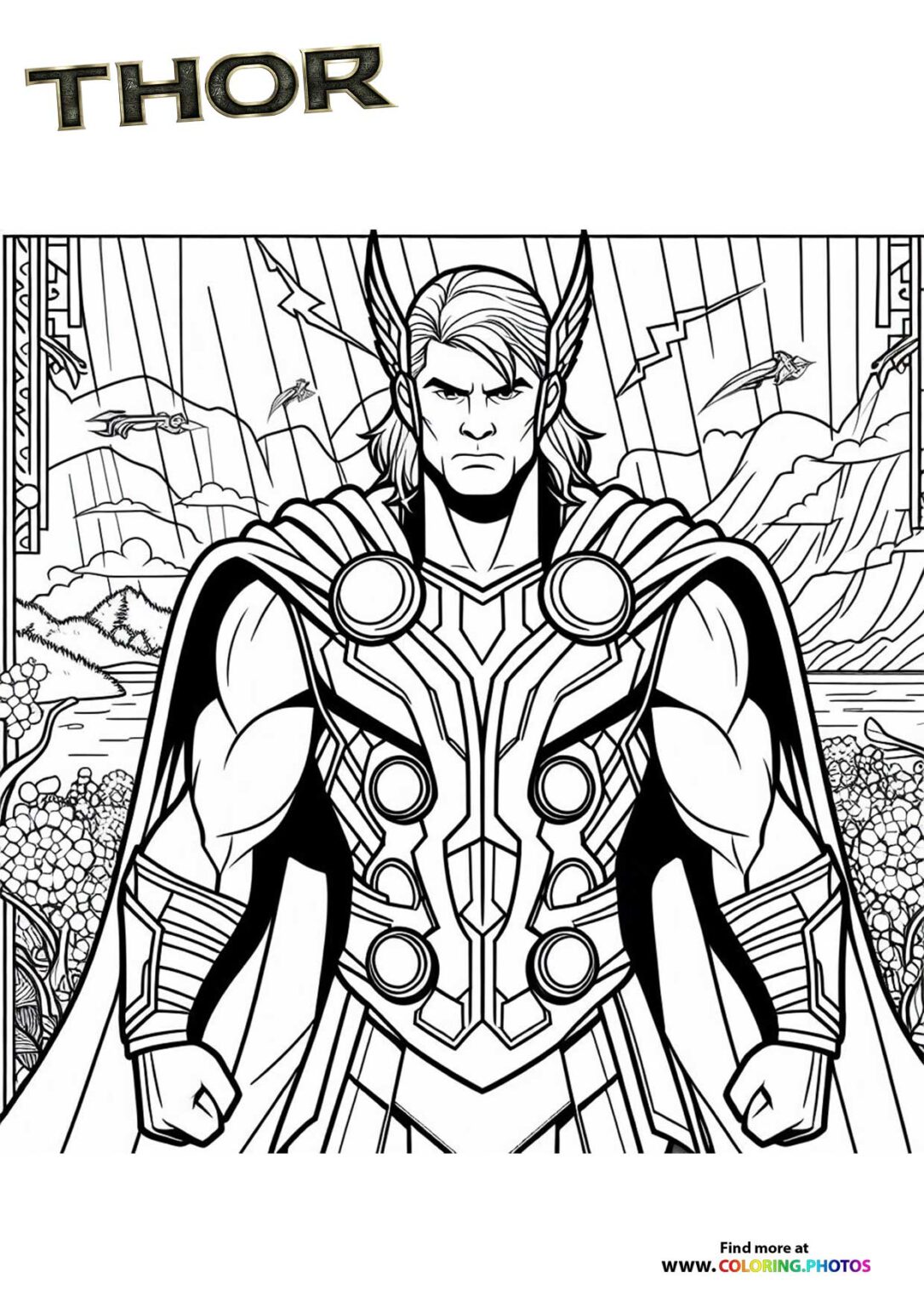 Thor - Coloring Pages for kids - Free and easy print or download!