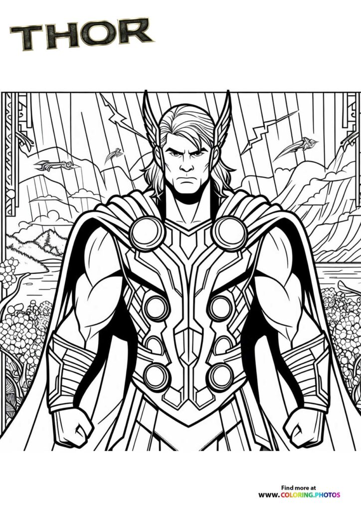 Thor - Coloring Pages for kids - Free and easy print or download!