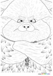 Mei Lee angry panda - Coloring Pages for kids