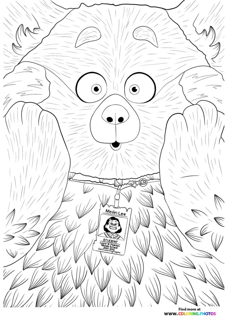 Mei Lee angry panda - Coloring Pages for kids