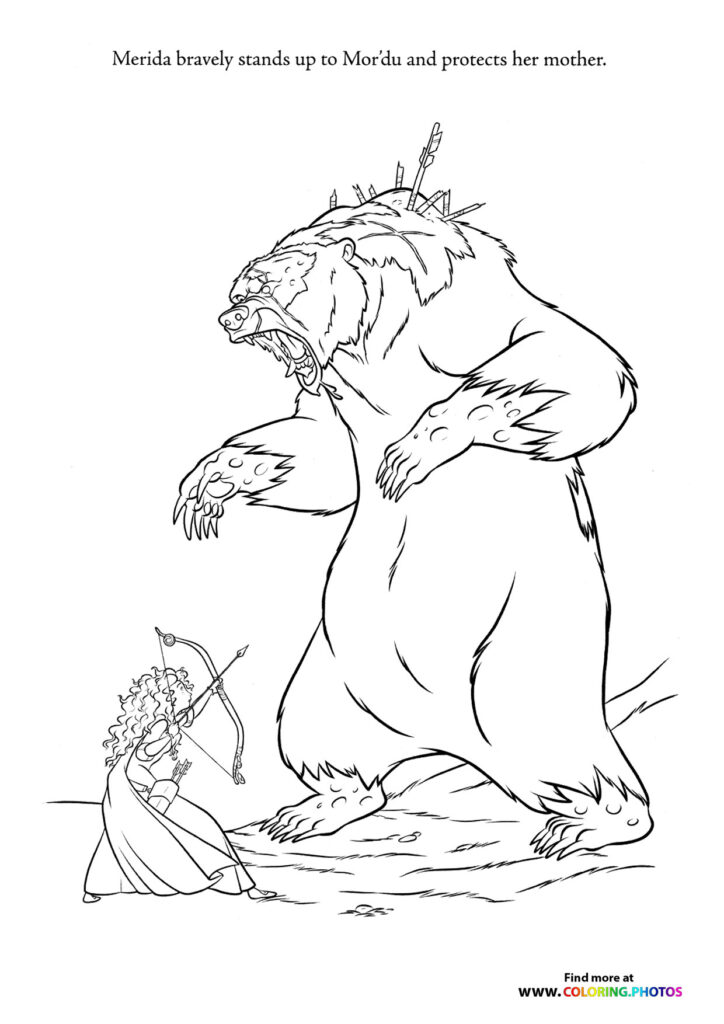 Merida fights Mordu - Coloring Pages for kids