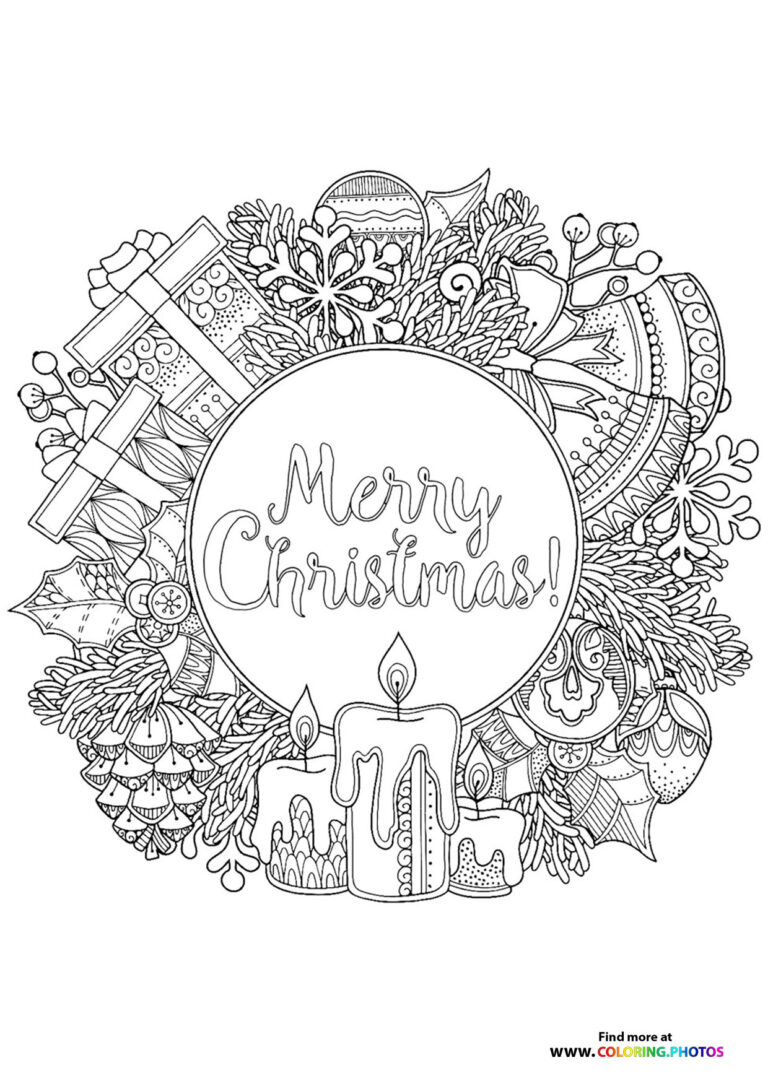 Merry Christmas mandala - Coloring Pages for kids