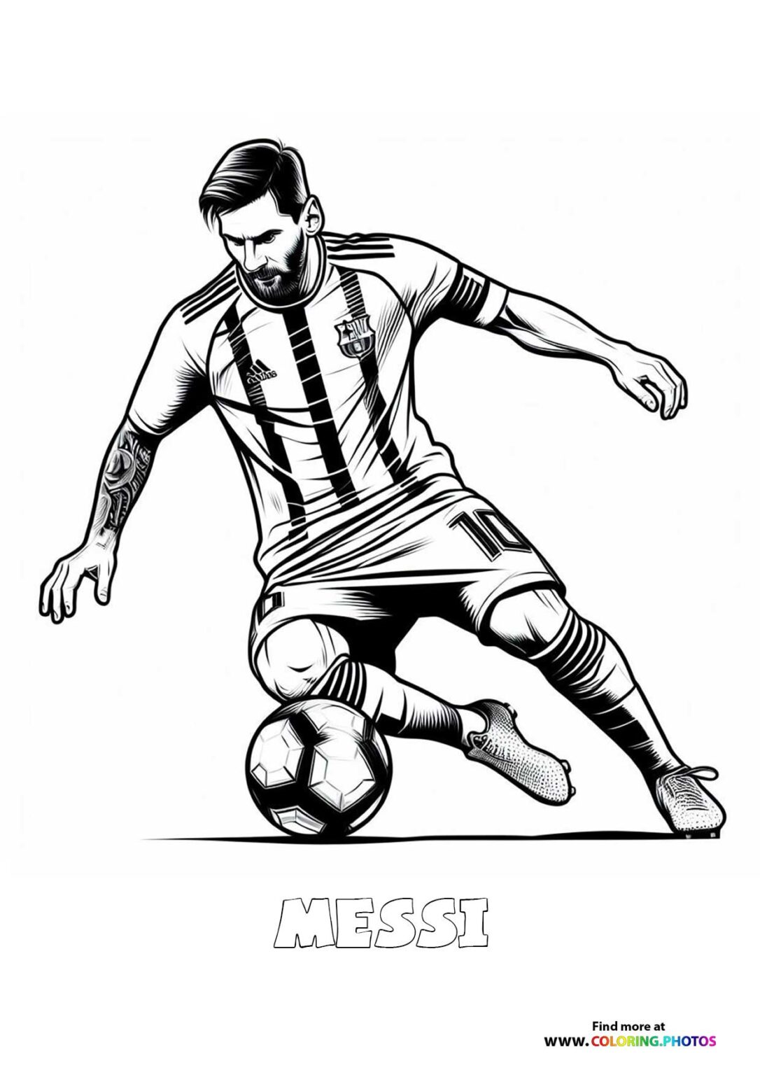 Lionel Messi - Coloring Pages for kids | Free print or download
