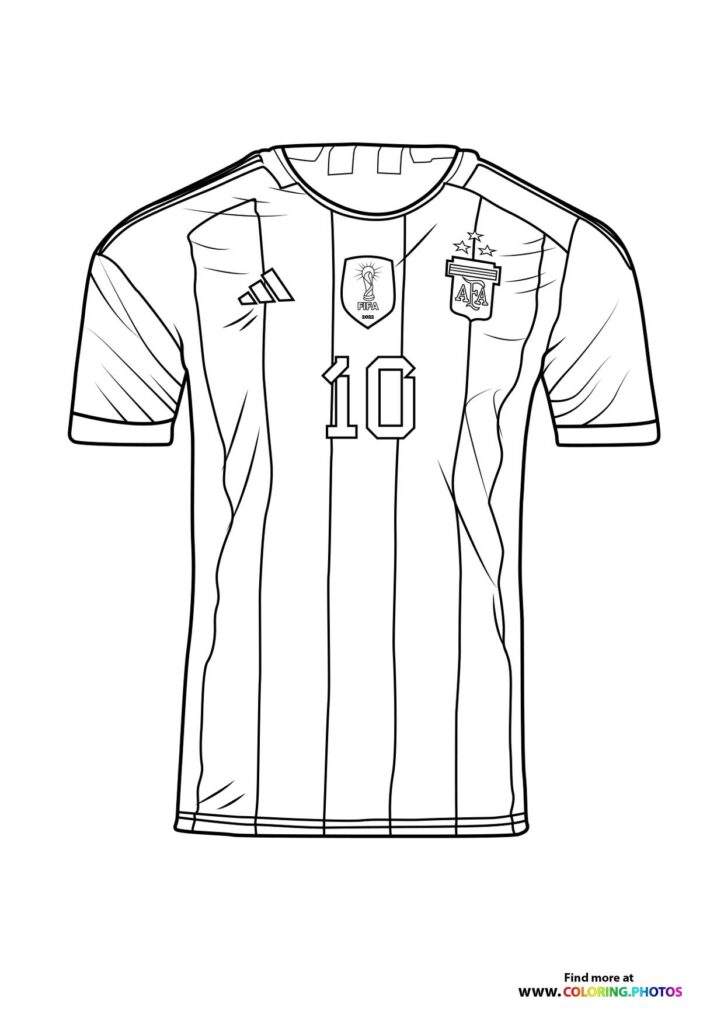 Messi shirt Conmebol Copa America USA 2024 - Coloring Pages for kids