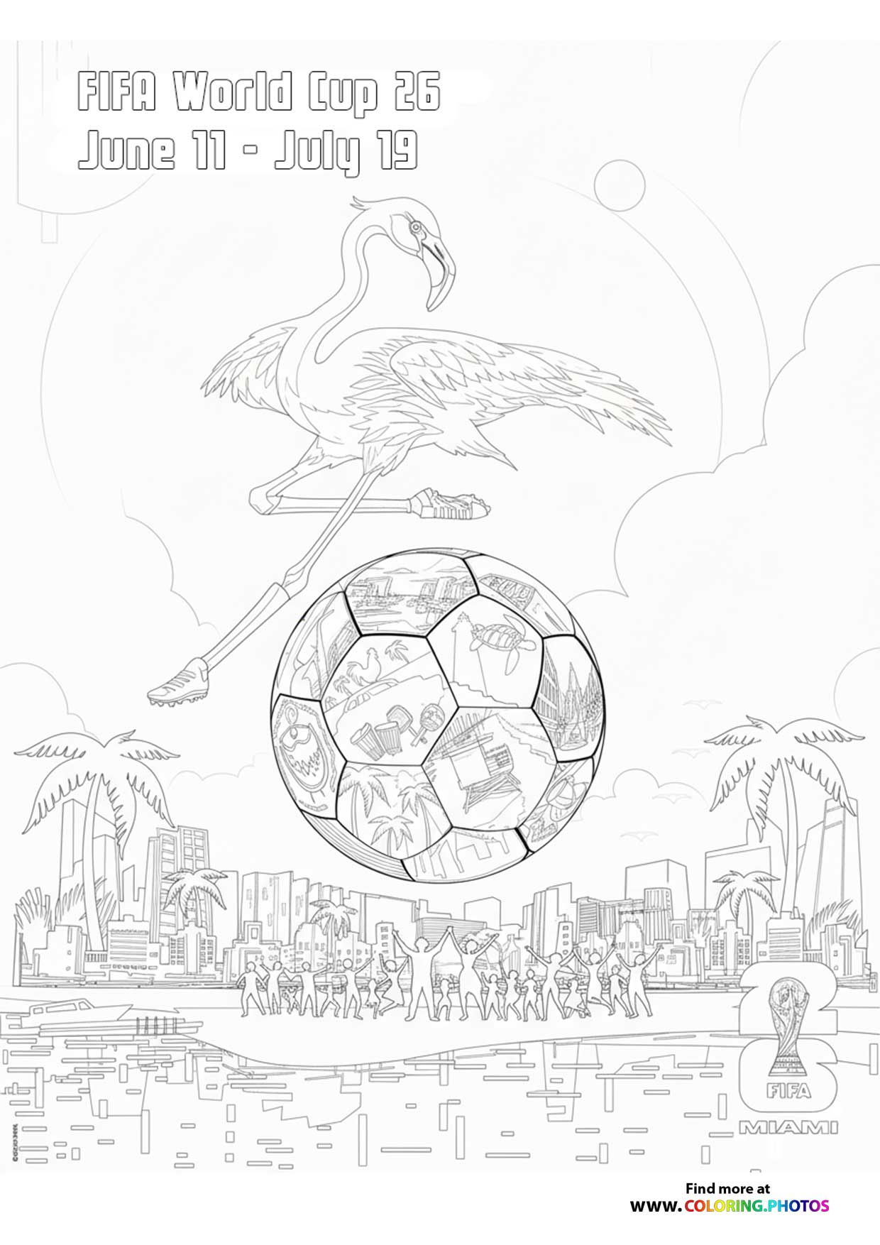 Miami FIFA 2026 - Coloring Pages for kids