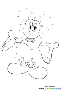 Mickey Mouse dot the dots - Coloring Pages for kids