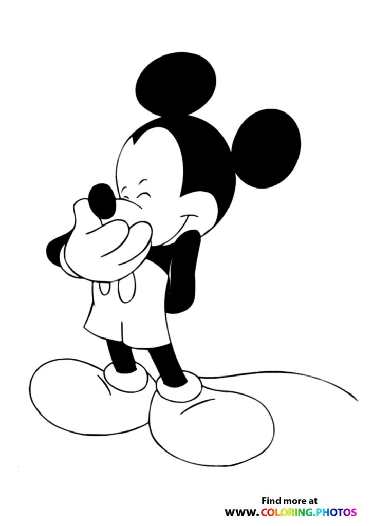 Mickey Mouse smiling - Coloring Pages for kids