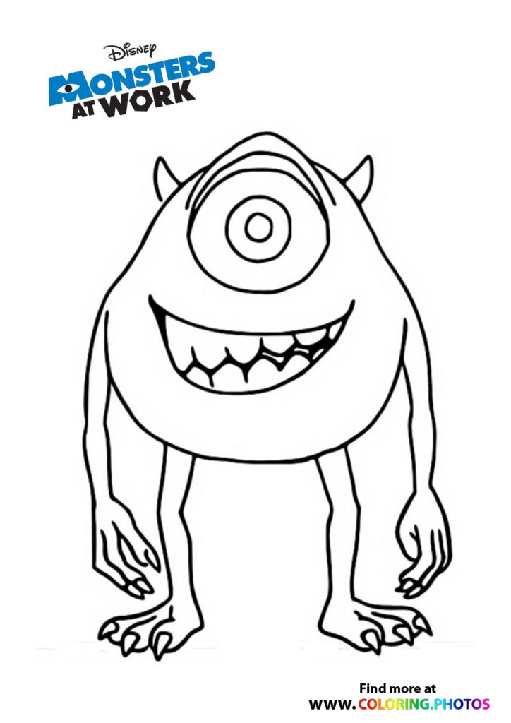 Monsters at work coloring pages for kids - Disney | Free print or download