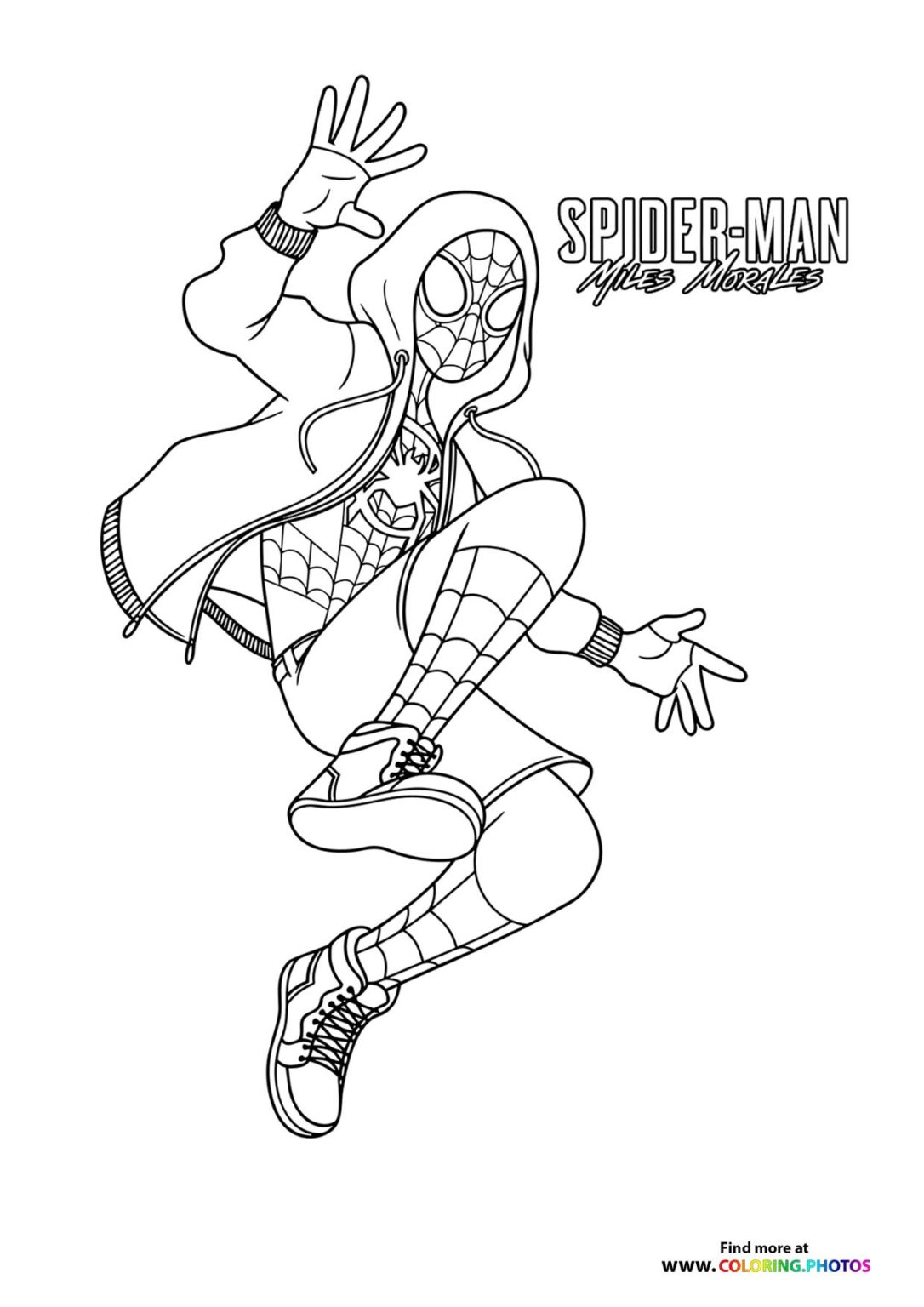 Free Miles Morales Coloring Pages - Coloring Pages for kids