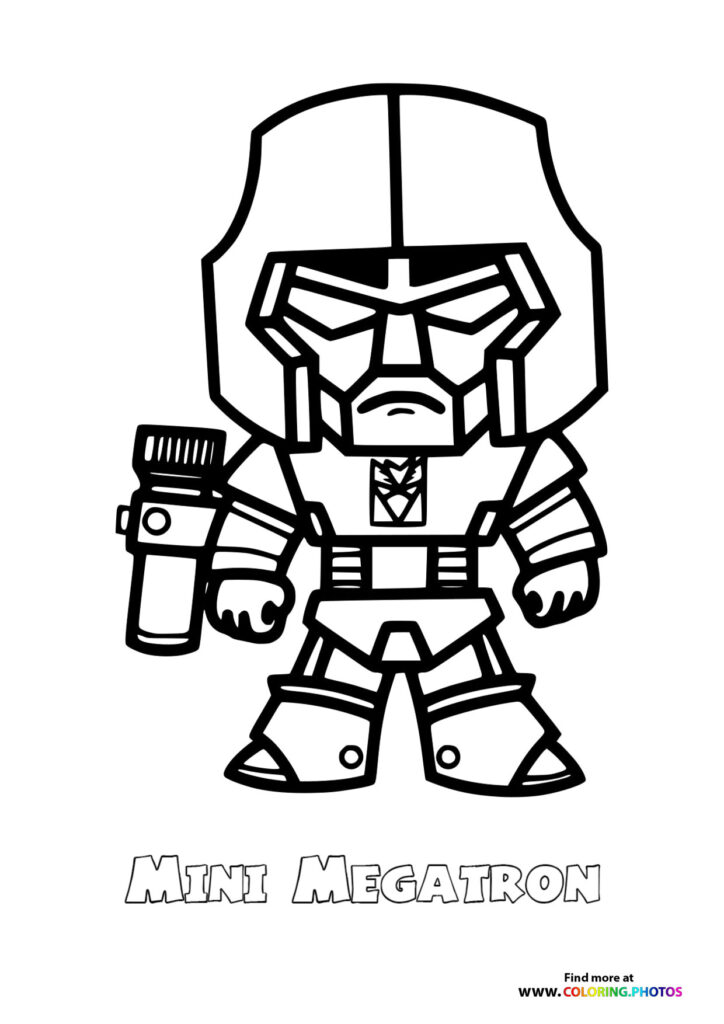 Mini Megatron Transformers - Coloring Pages for kids