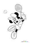 Minnie Mouse playing tennis - Coloring Pages for kids
