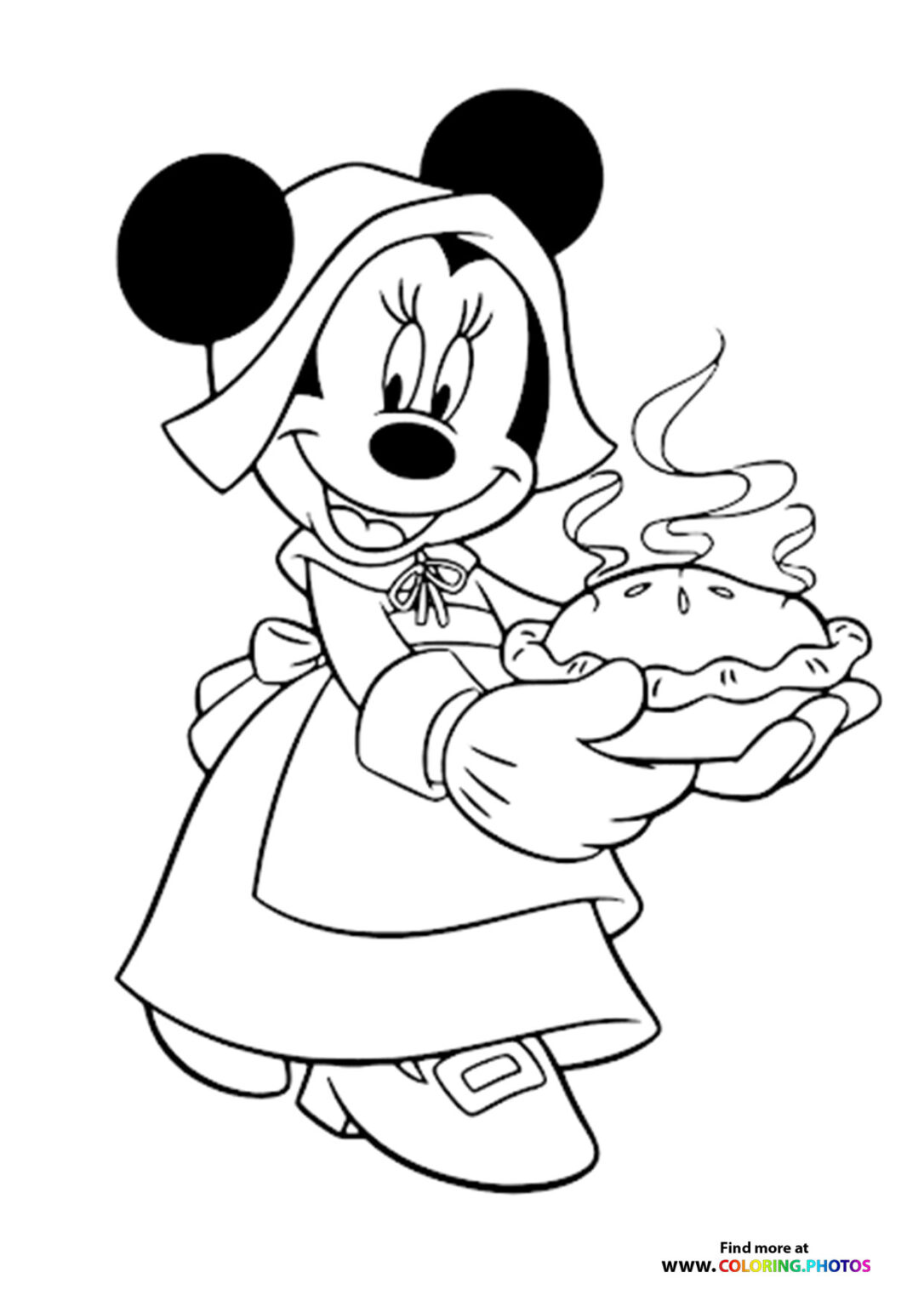 Minnie Mouse pilgrim - Coloring Pages for kids