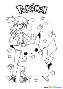 Misty and Pikachu - Pokemon - Coloring Pages for kids
